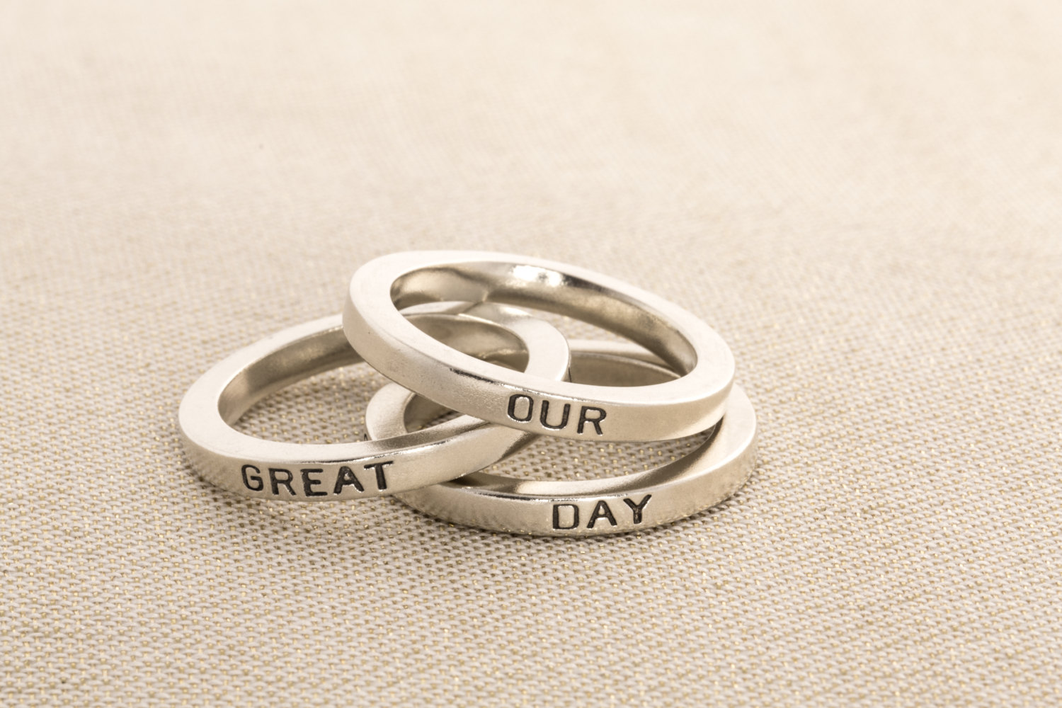 Stackable Name Rings Word Combination Silver Stacking Rings ...