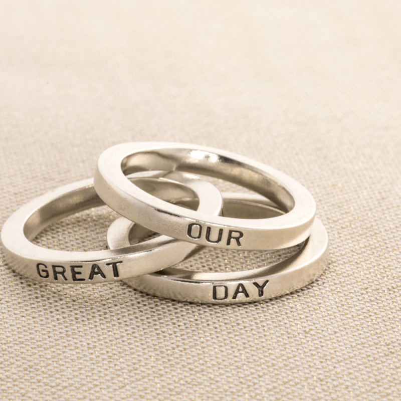 Stackable Name Rings Word Combination Silver Stacking Rings ...