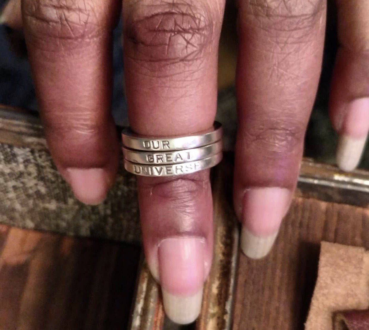 Stackable Name Rings Word Combination Silver Stacking Rings ...