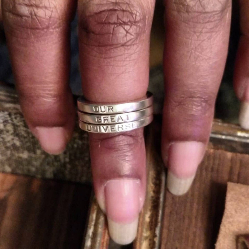 Stackable Name Rings Word Combination Silver Stacking Rings ...