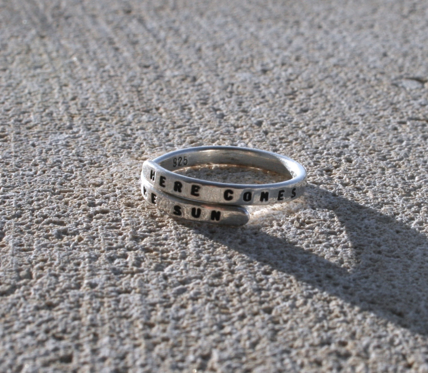 The Beatles Lyric Ring 'Here Comes The Sun' - Sterling Silver ...