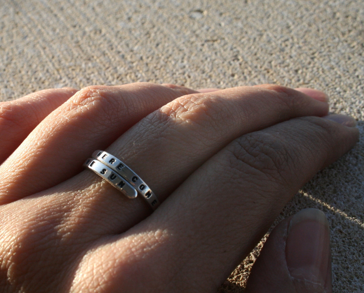 The Beatles Lyric Ring 'Here Comes The Sun' - Sterling Silver ...