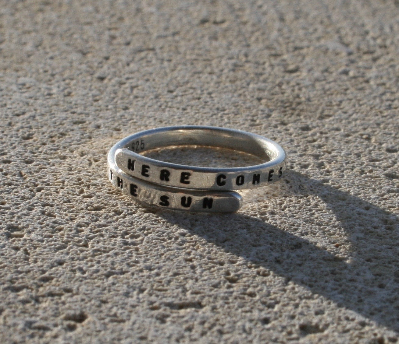 The Beatles Lyric Ring 'Here Comes The Sun' - Sterling Silver ...