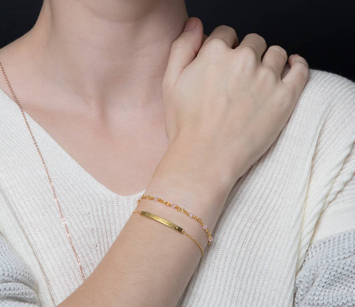 Mini Handwriting Hand Chains - Dainty Hand chains - Circle Hand chains