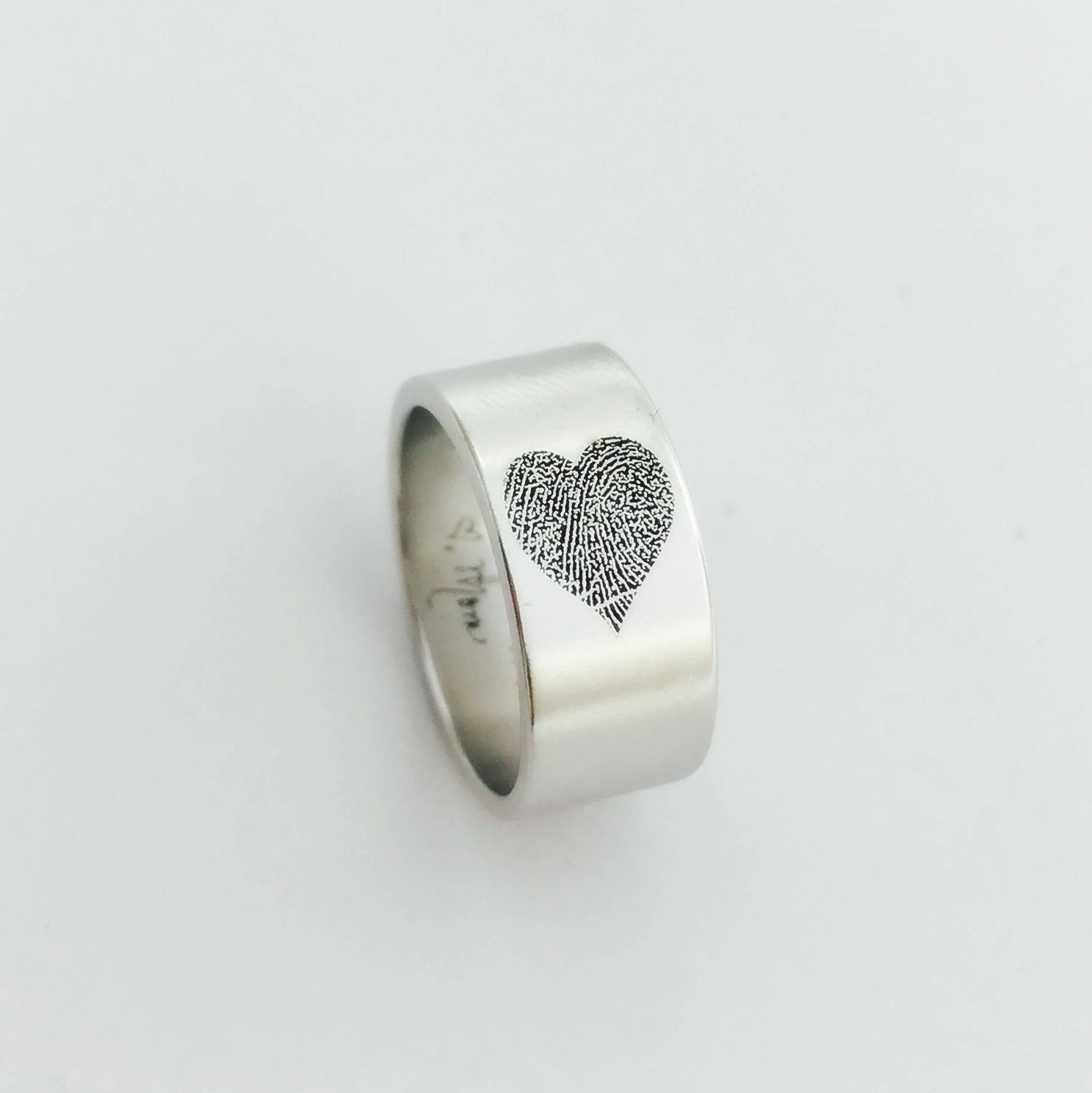 Heart - Sharp Fingerprint Ring - High Quality Handwriting Ring ...