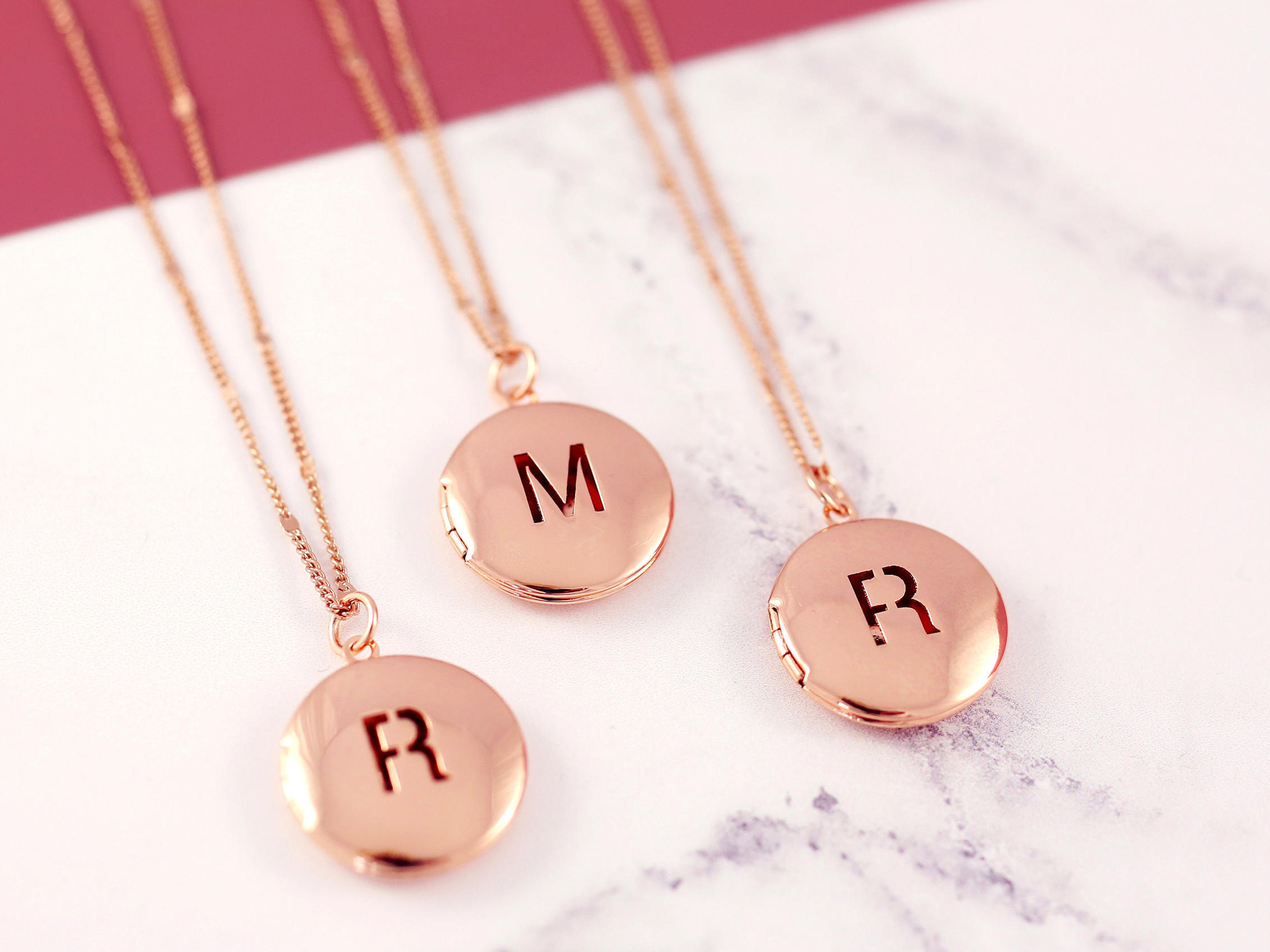 Sister Necklace Set - Initial Locket - Three BFF Necklace ...
